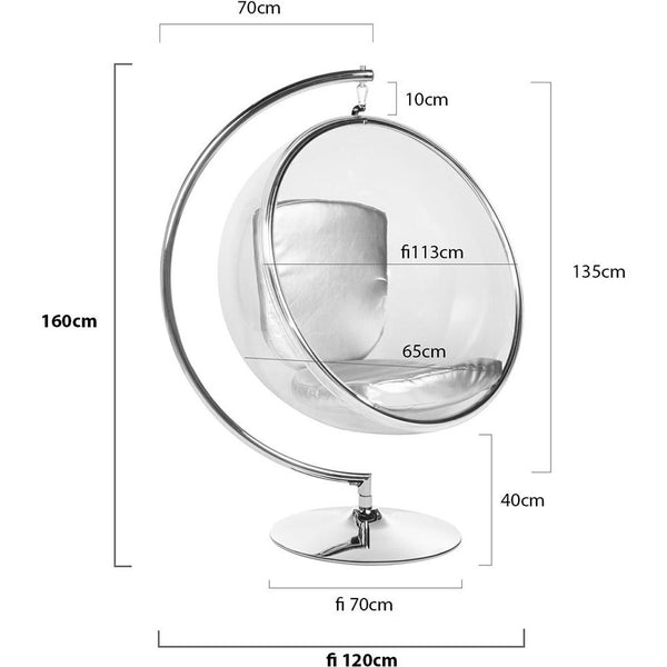 Bubble Chair and Stand in Stainless Steel | Bubbles and Balls